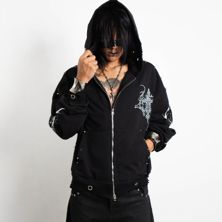 TRAPPER CLUB - Hoodie Zip Boxy Custom "TM" - Comfortable Jackets - Dai ...